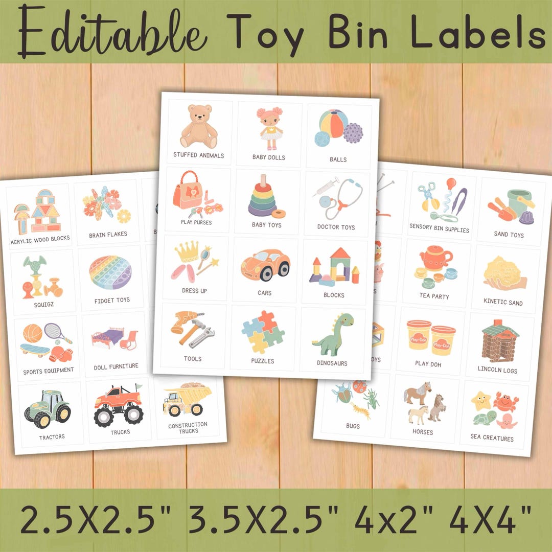 Toy Bin Labels Editable Toy Storage Labels Daycare Trofast Labels ...