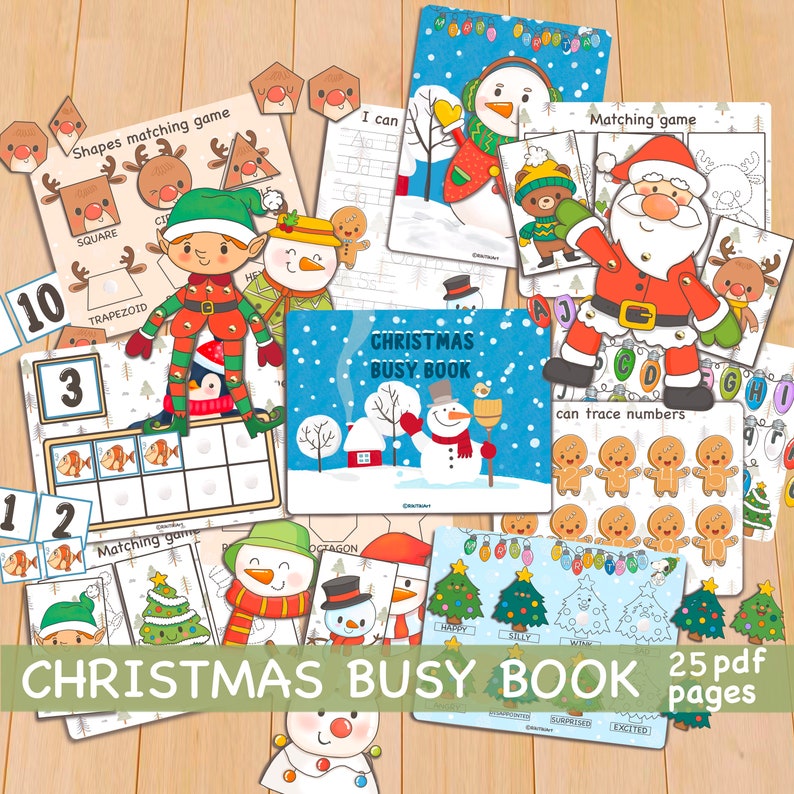 Christmas Busy Book for Toddler Printable Homeschool Resources ...