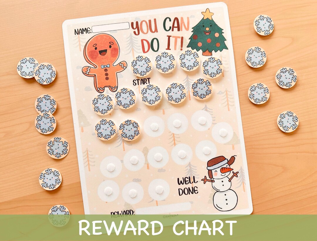 Christmas Reward Chart for Kids Behavior Chart for Toddler Goal Chart ...