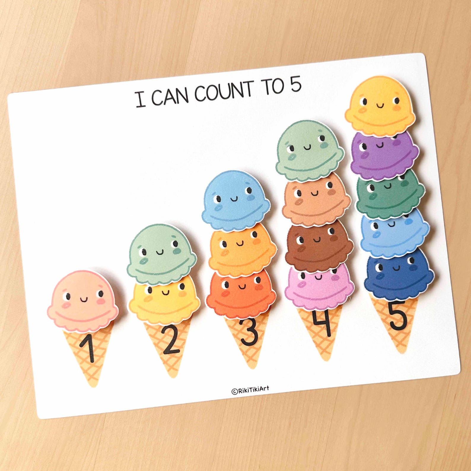 Ice Cream Number Match: Montessori Counting Activity (digital Download) - Etsy