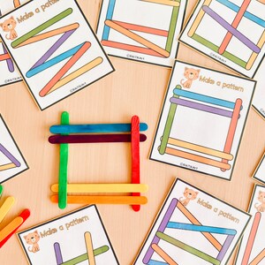 Popsicle Sticks Preschool Activity Montessori Printable Toddler ...