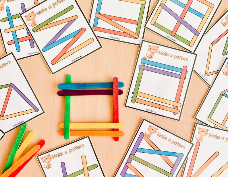Popsicle Sticks Preschool Activity Montessori Printable Toddler ...