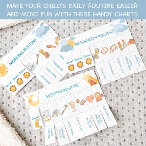 Routine Flip Chart Printable Chore Chart for Kids Morning Afternoon ...