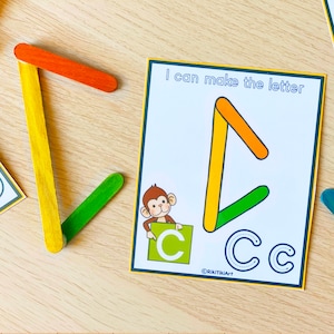 ABC Popsicle Sticks Alphabet Activity Game for Toddlers Montessori ...