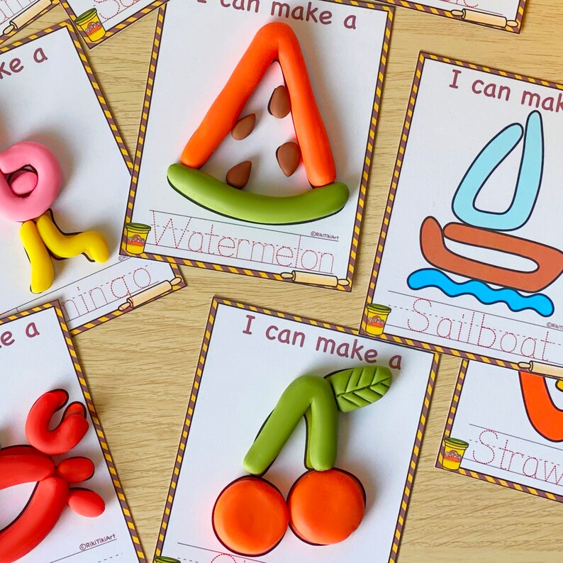 Summer Play Dough Mats Fine Motor Skills Visual Cards Play Doh - Etsy