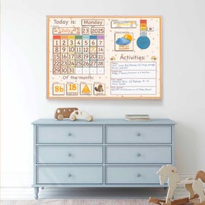 18x24 Kids Calendar Perpetual Classroom Calendar Homeschool Playroom ...