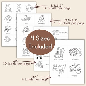 Editable Toy Bin Labels Daycare Playroom B&W Toy Storage Labels ...