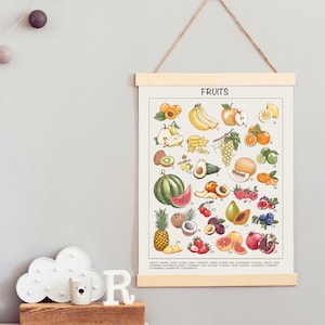 Fruits Print, Educational Posters Preschool Homeschool Classroom ...