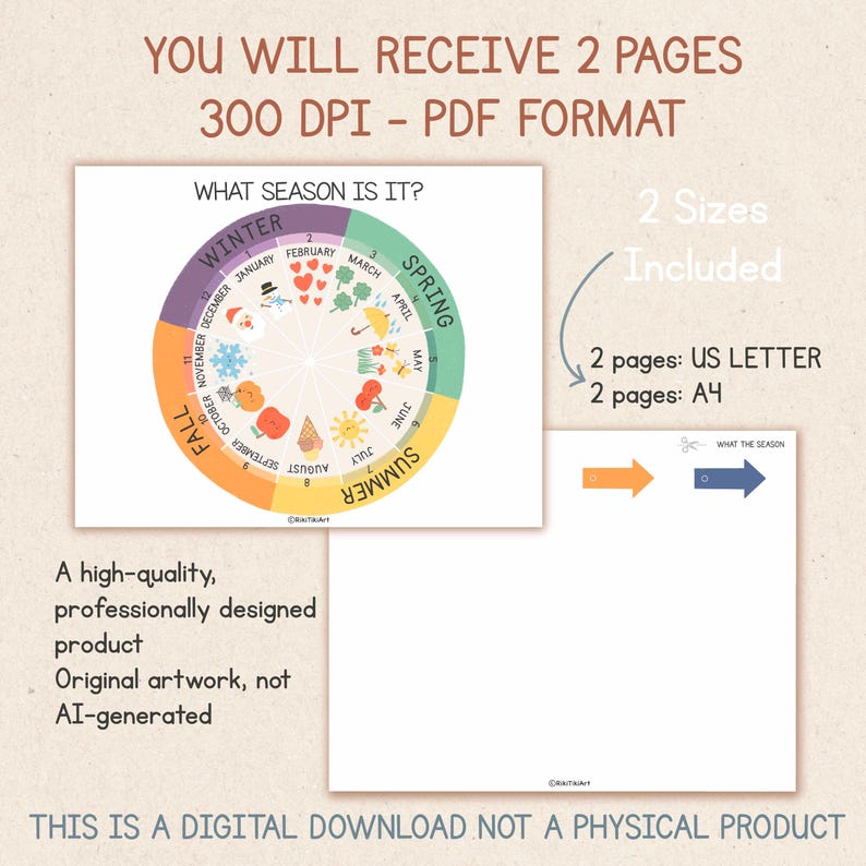 Months of the Year Printable Seasons Wheel Activity for Kids – Learn ...