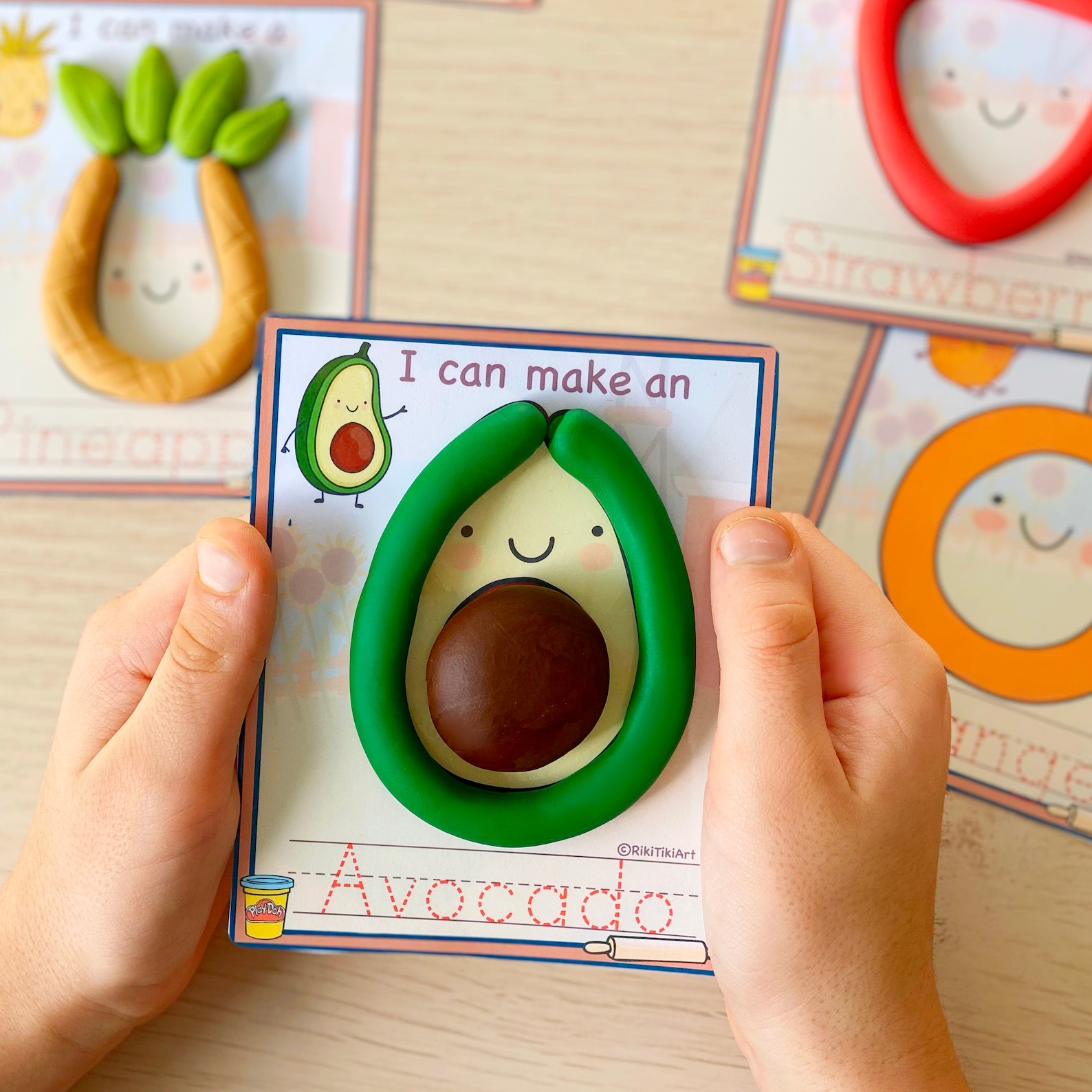 Fruits Play Doh Mats Fine Motor Skills Gift for Toddler Play Dough Mats ...