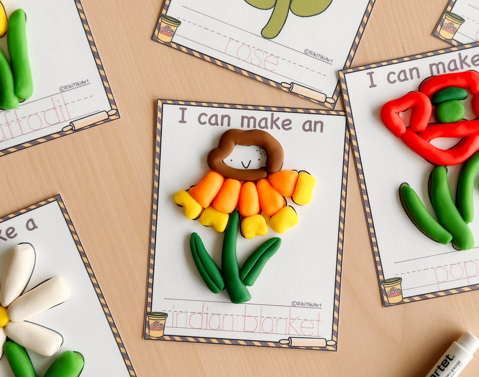 Flowers Play Dough Mats Fine Motor Skills Preschool Toddlers Activity ...