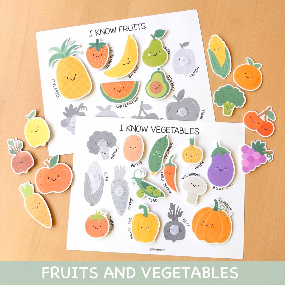 Fruits and Vegetables Matching Activity Preschool Printables Montessori ...
