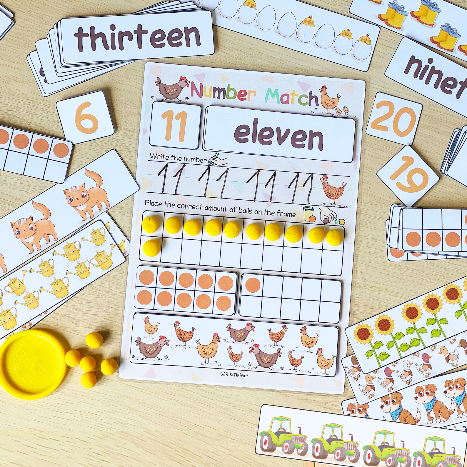 Number Matching Activity 1 to 20 Montessori Counting Practice - Etsy
