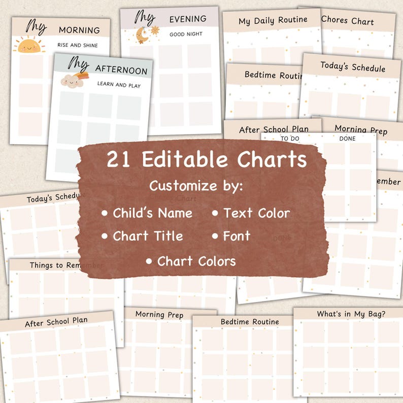 Editable Routine Cards for Kids Daily Rhythm Visual Schedule Printable ...