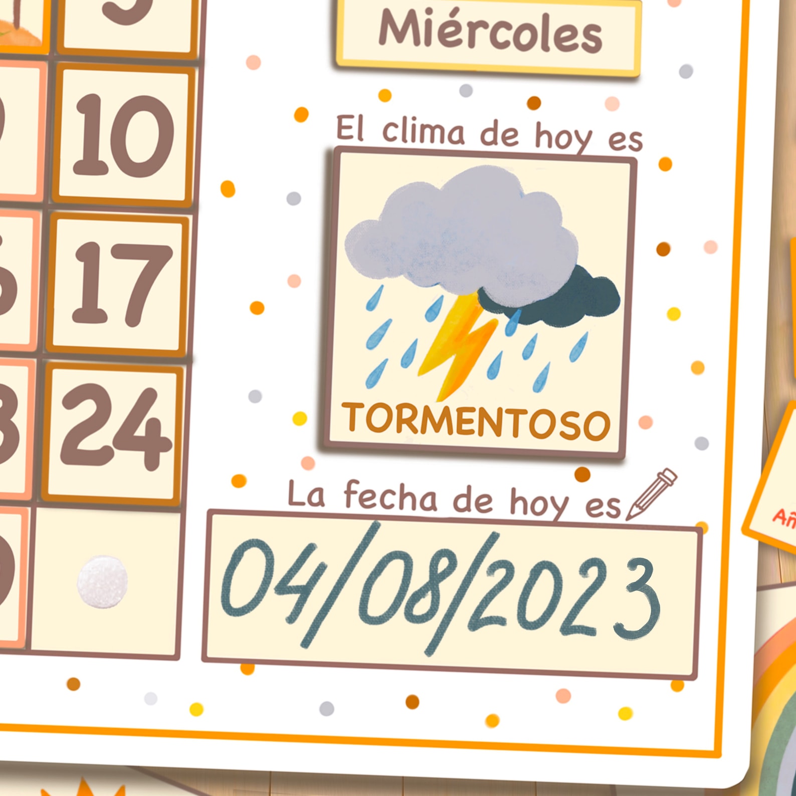 Spanish Calendar for Kids Printable Perpetual Calendar for Toddlers ...