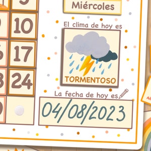 Spanish Calendar for Kids Printable Perpetual Calendar for Toddlers ...