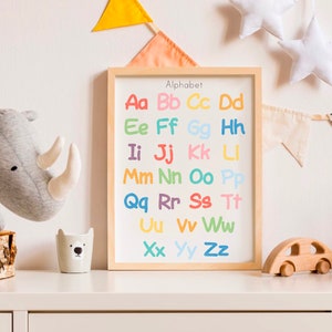 Alphabet Poster Vibrant Rainbow ABC Printable Poster for Toddlers ...