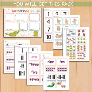 Montessori Counting Activity for Toddlers Number Match Practice 1 to 10 ...