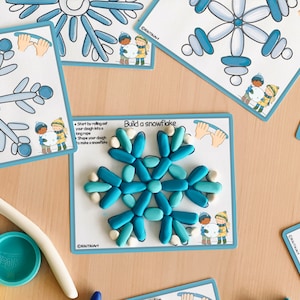 Snowflakes Play Dough Mats Montessori Winter Activities Printable ...