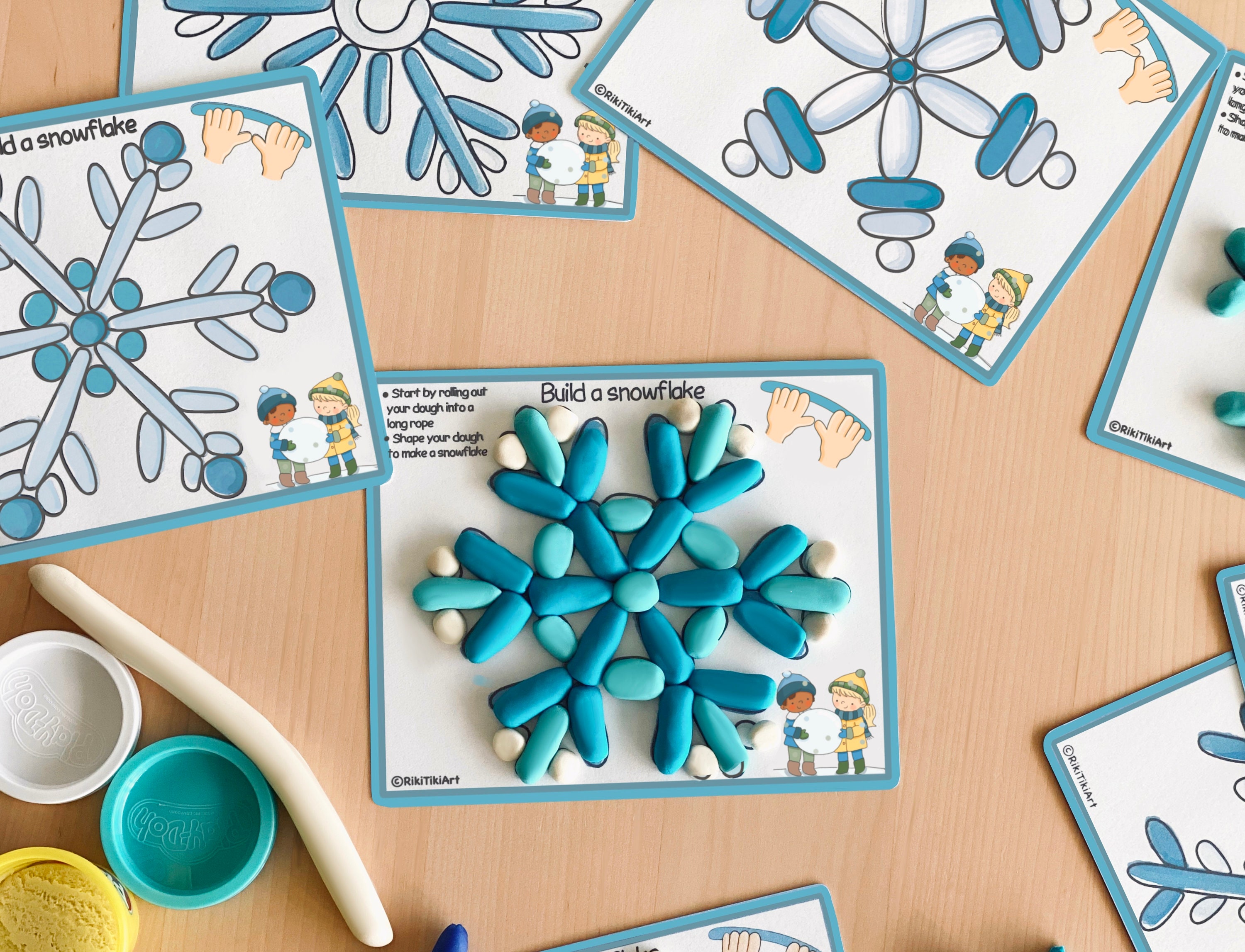 Snowflakes Play Dough Mats Montessori Winter Activities Printable ...