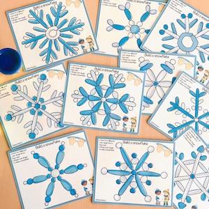 Snowflakes Play Dough Mats Montessori Winter Activities Printable ...