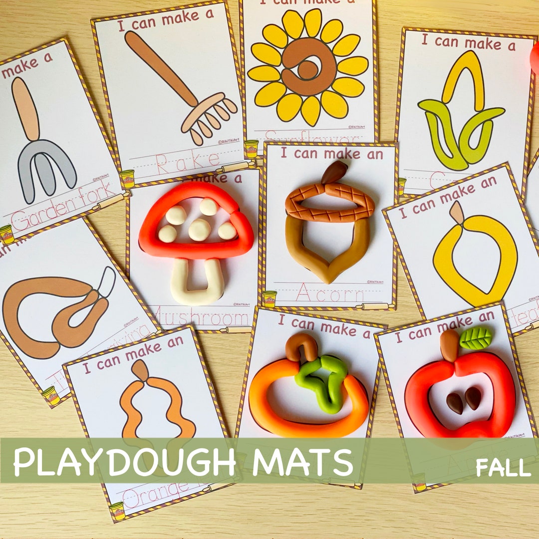 Fall Play Dough Mats Preschool Printables Play Doh Mats Homeschool ...