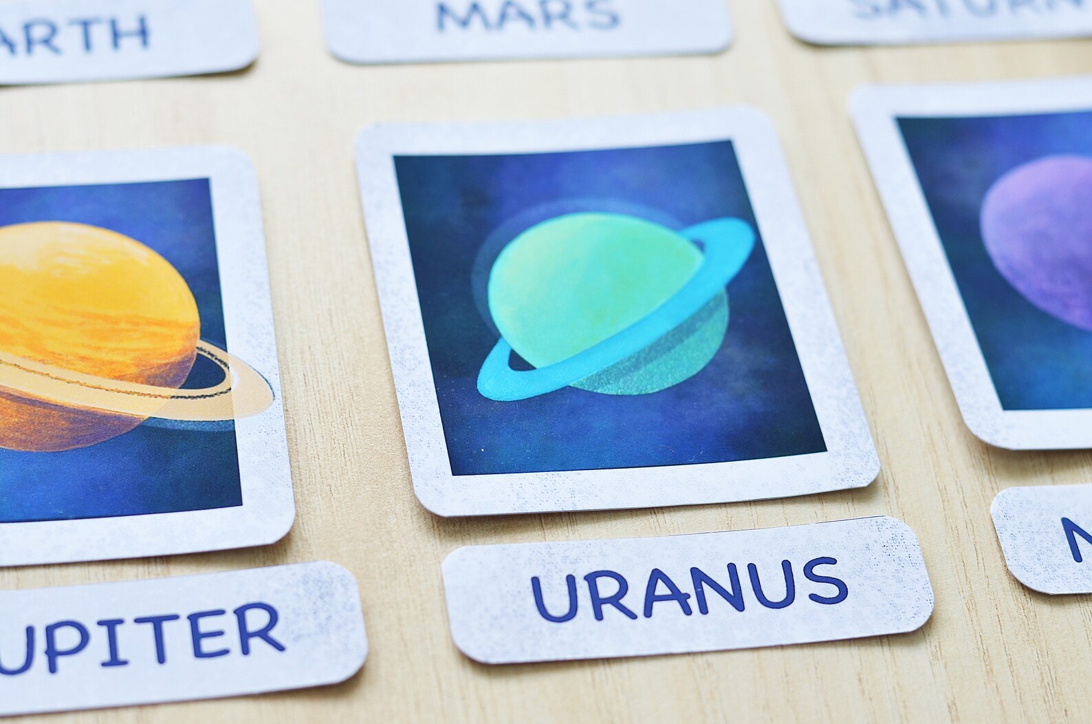 Solar System Flashcards Printable Montessori Materials | Etsy
