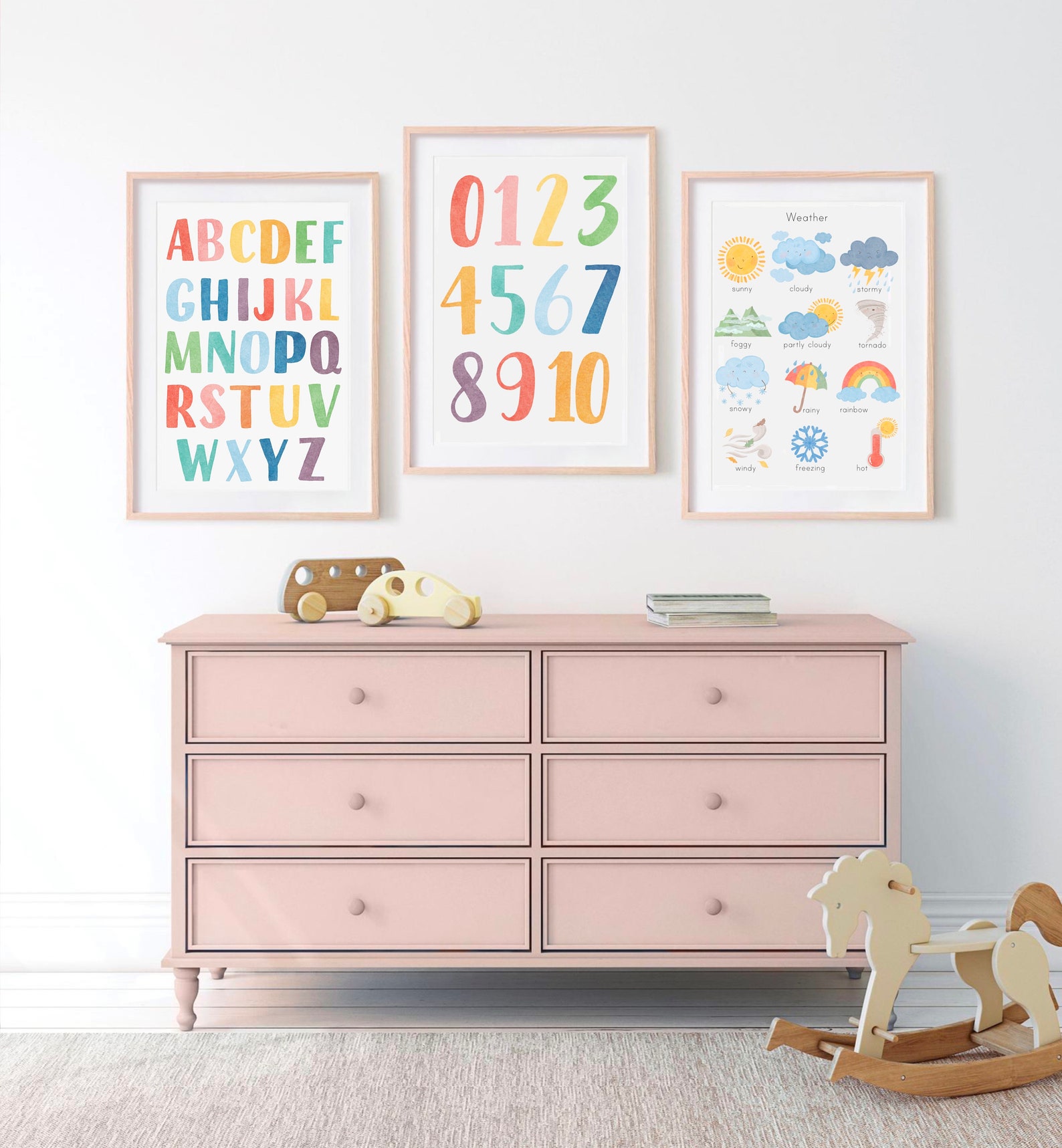 Set of 8 Watercolor Classroom Posters Educational Playroom Prints ...