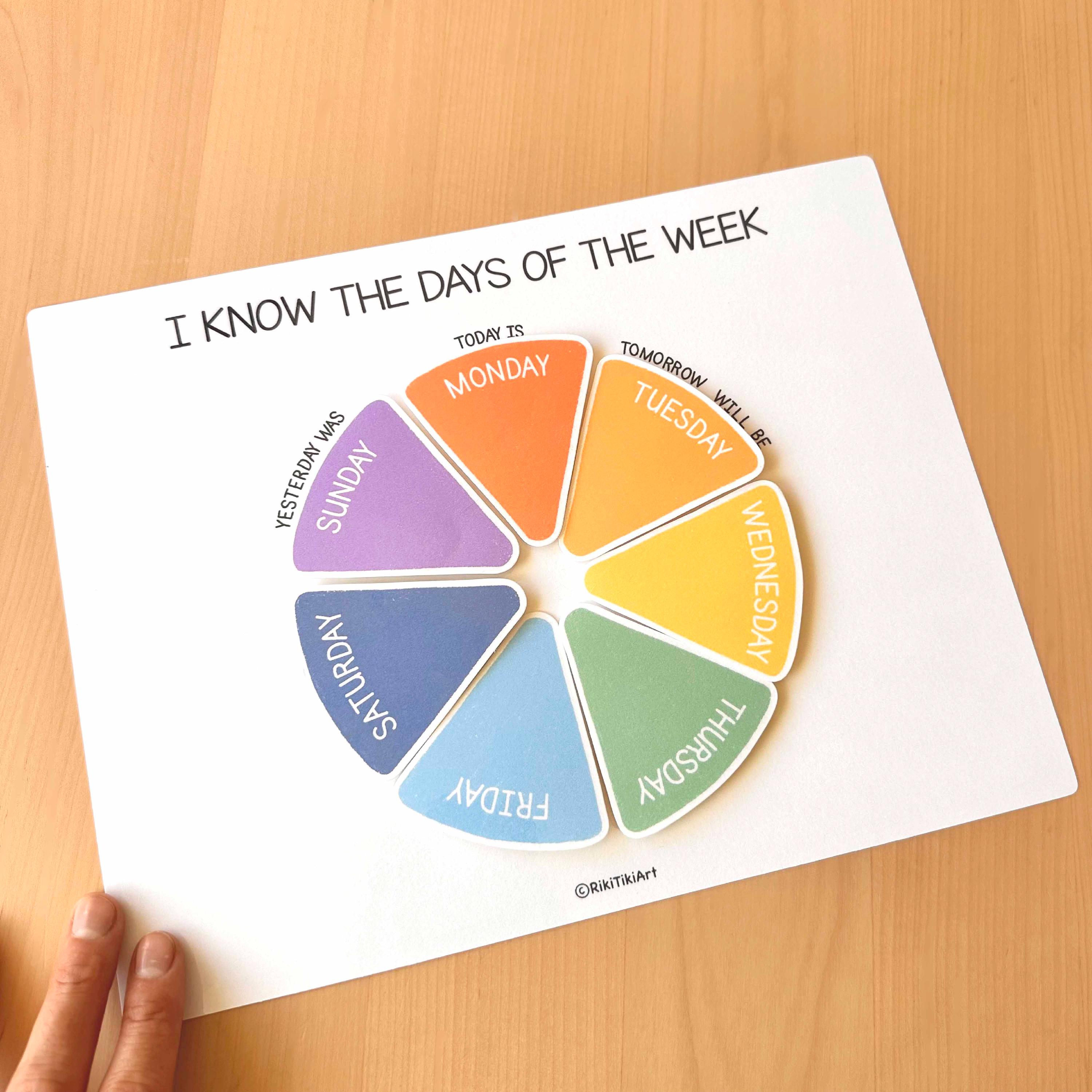 Days of the Week Wheel Printable Homeschool Toddler Activities ...