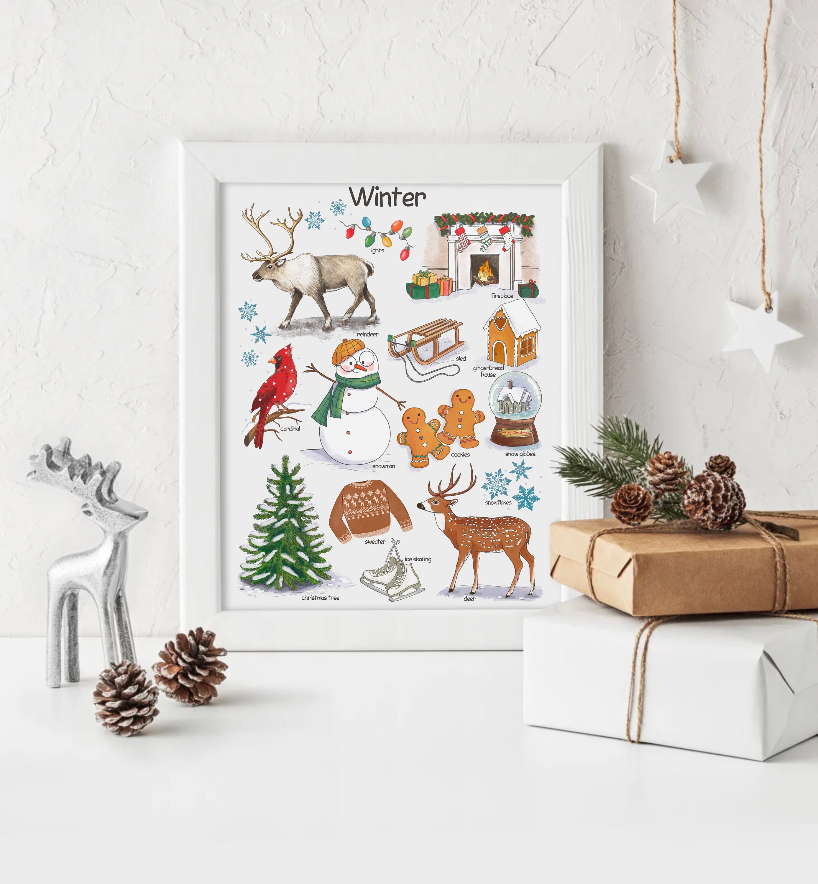 Four Seasons Printable Wall Art Downloadable Prints Watercolor Nursery ...