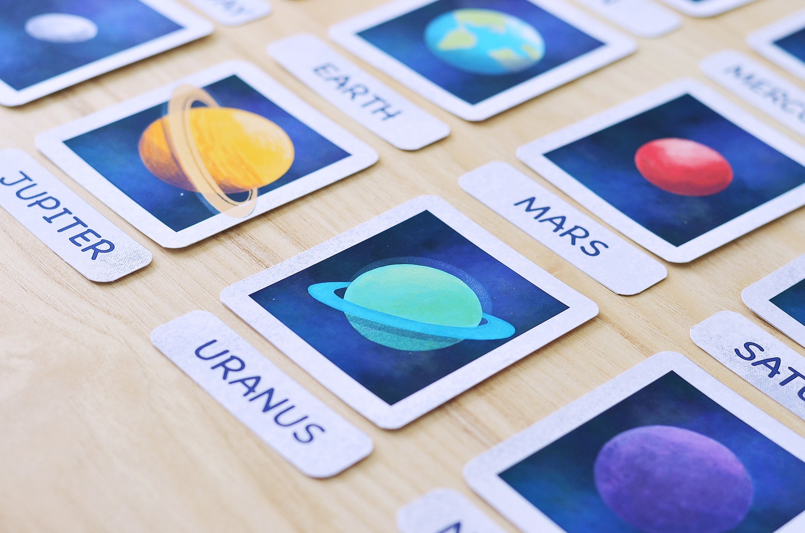 Solar System Flashcards Printable Montessori Materials | Etsy