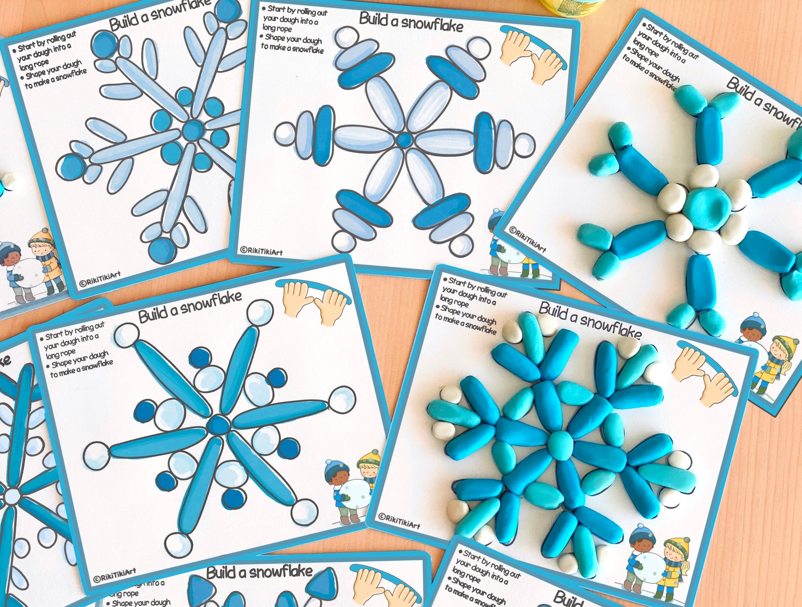 Snowflakes Play Dough Mats Montessori Winter Activities - Etsy