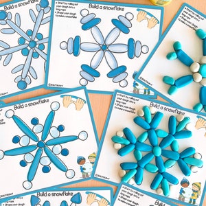 Snowflakes Play Dough Mats Montessori Winter Activities Printable ...