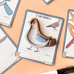 Backyard Birds Play Dough Mats Fine Motor Skills Visual Cards ...
