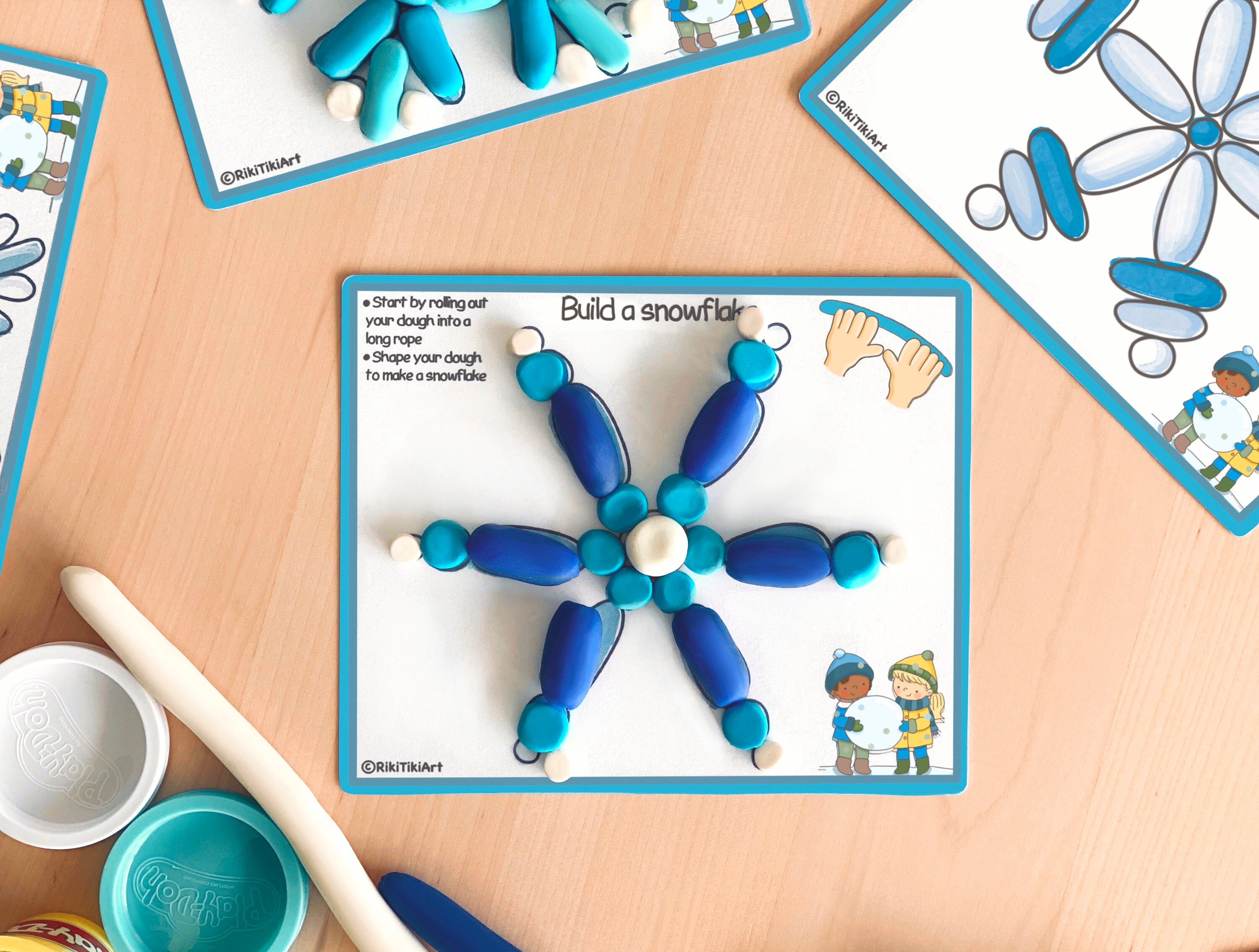 Snowflakes Play Dough Mats Montessori Winter Activities Printable ...