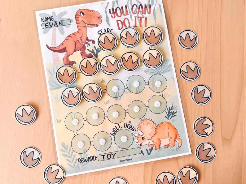 Dinosaur Reward Chart for Kids Printable Behavior Chart for Toddlers ...