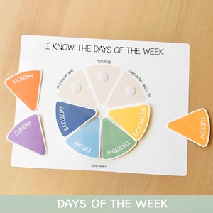 Days of the Week Wheel Printable Homeschool Toddler Activities ...