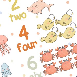 Learning Numbers Poster, Ocean Themed Nursery Prints, Homeschool ...