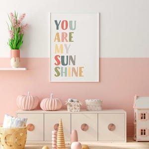 You Are My Sunshine Print Boho Rainbow Playroom Poster Montessori ...