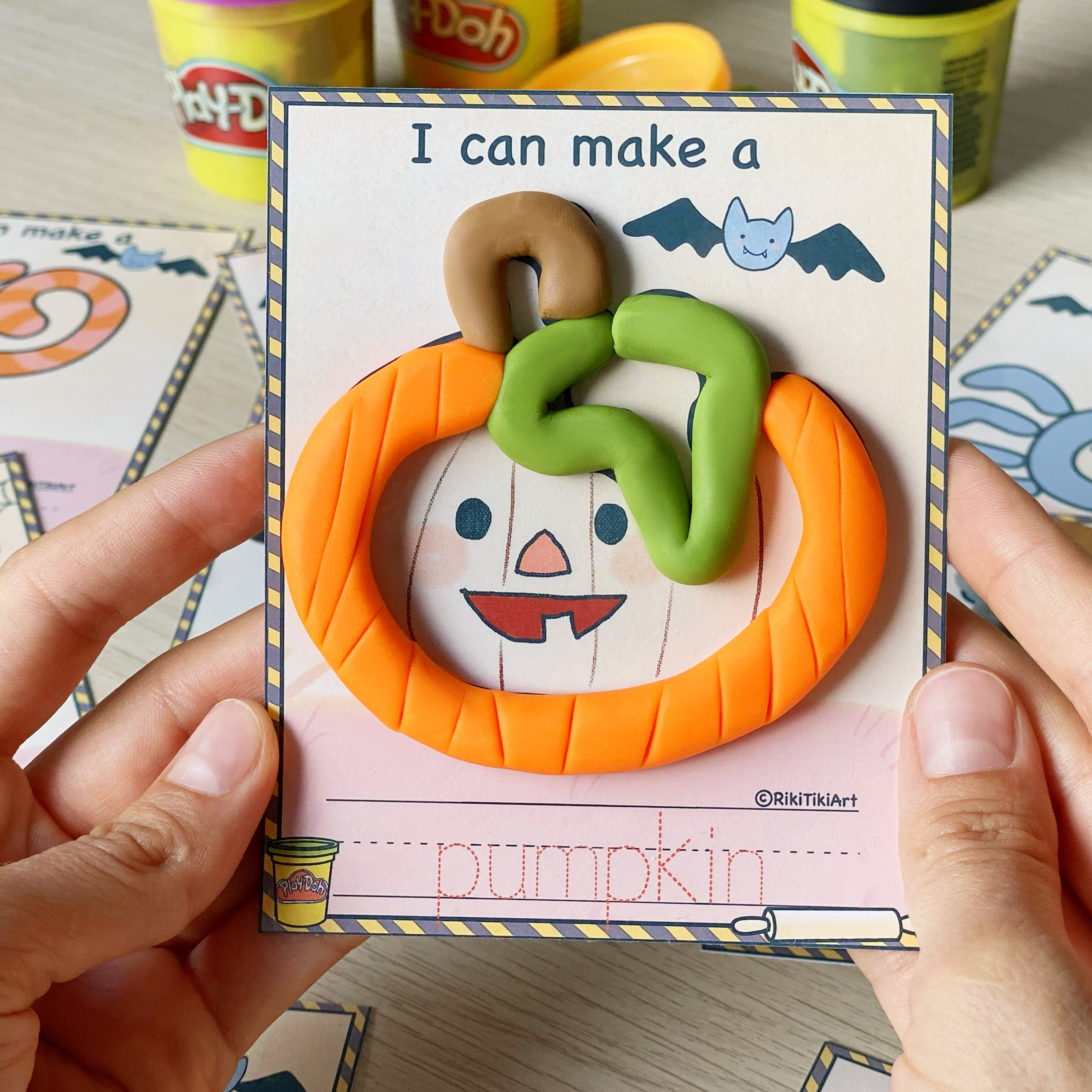 Halloween Play Dough Mats Visual Cards Printable Halloween Activities ...