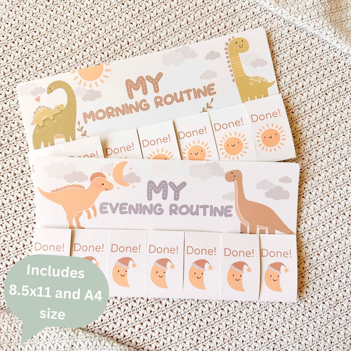 Editable Chore Chart Morning & Evening Routine Flip Chart Bedtime ...