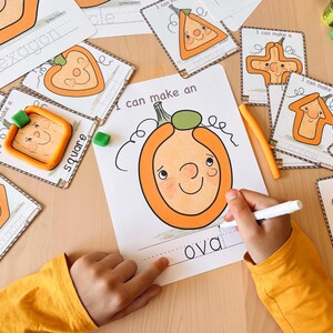 Pumpkin Shapes Play Dough Mats Toddler Halloween Activities Fall ...