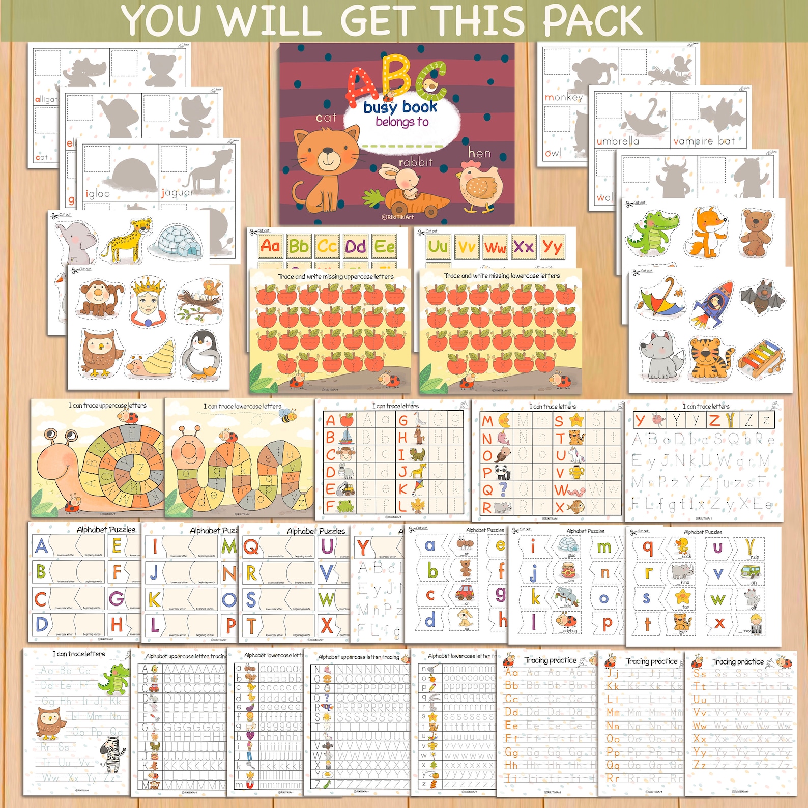 Alphabet Busy Book Printable ABC Quiet Book Toddler Busy | Etsy