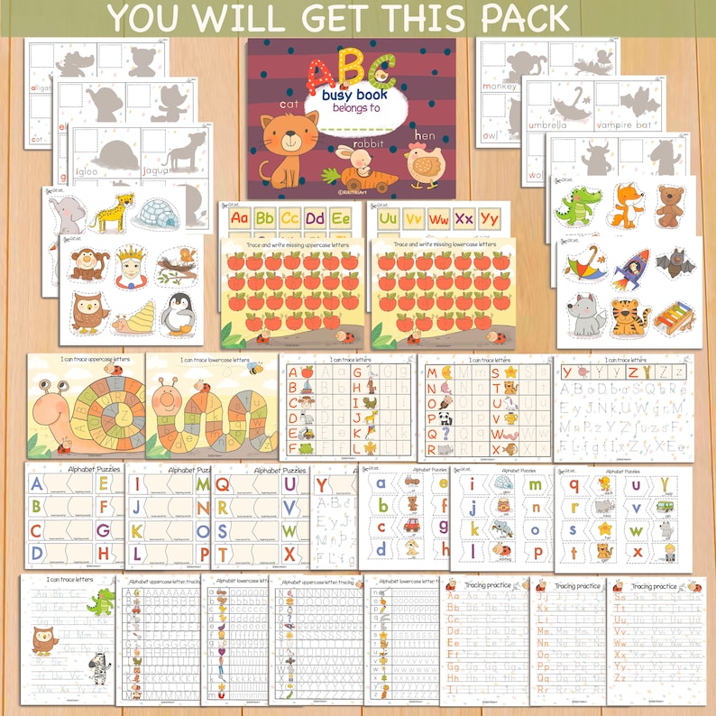 Alphabet Busy Book Printable ABC Quiet Book Toddler Busy - Etsy