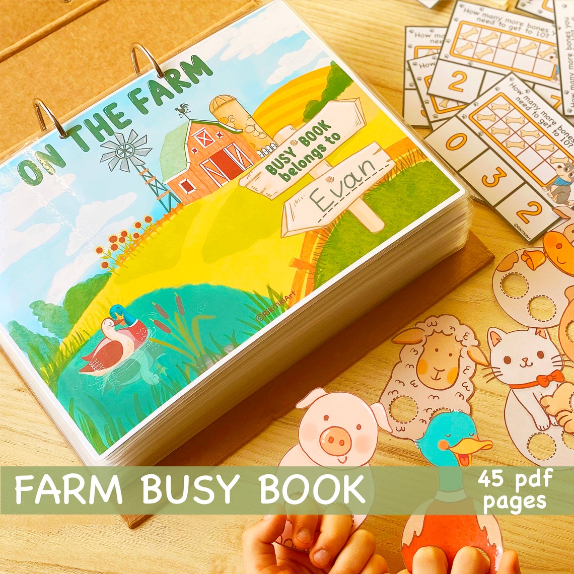 Farm Busy Book Printable Toddler Activities Montessori - Etsy