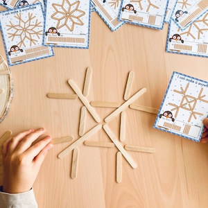 Snowflake Popsicle Sticks Activity Winter Fine Motor Skills Game ...
