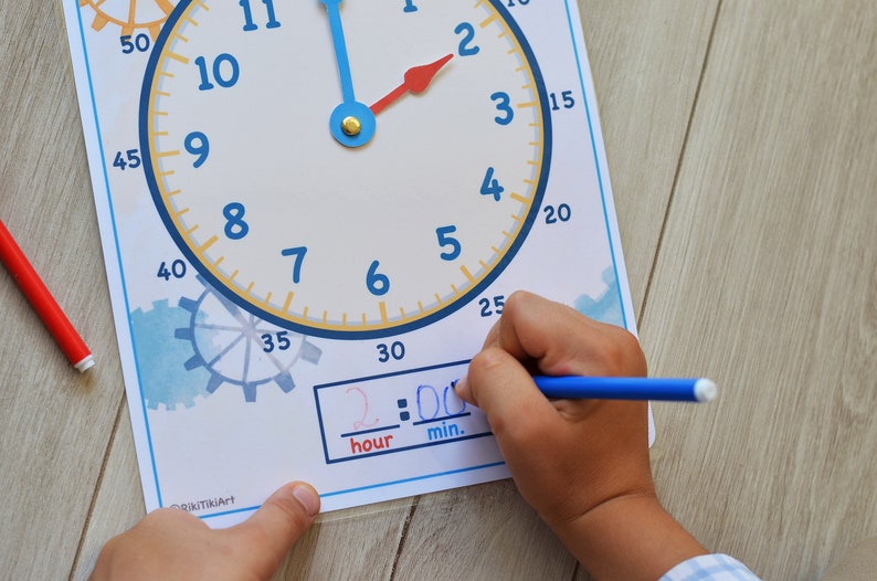 Learning Time Clock Homeschool Toddler Activities Printable - Etsy