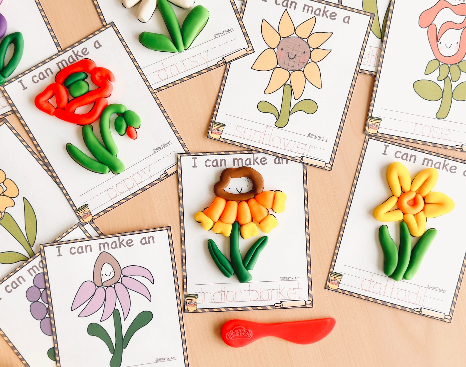 Flowers Play Dough Mats Fine Motor Skills Preschool Toddlers Activity ...