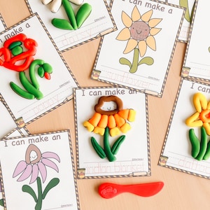 Flowers Play Dough Mats Fine Motor Skills Preschool Toddlers Activity ...