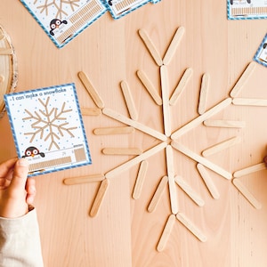 Snowflake Popsicle Sticks Activity Winter Fine Motor Skills Game ...